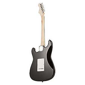 RockJam RJEG02 6 String Electric Guitar Beginner Kit with 10-Watt Amp, Gig Bag & Accessories-Black, Right, (RJEG02-SK-BK)