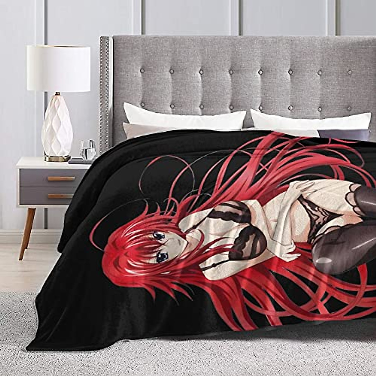 Grtswp High School DxD Throw Blanket Rias Gremory Blanket Bedroom air Conditioning Blanket 60x50, Black