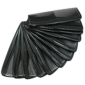 Pocket Combs Hair Care Pack of 15 Combs - unbreakable, Black, One Size