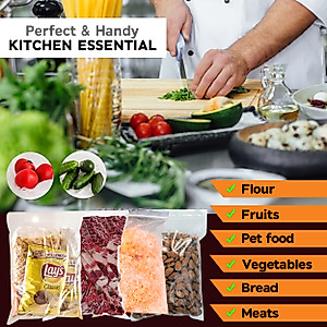 Extra Large Reclosable Roaster Food Storage Bag, 5 Gallon Big Size Strong Clear Heavy Plastic Bags, Easy Open & Close, 2 Mil Thick 18" x 24", 10 Pack