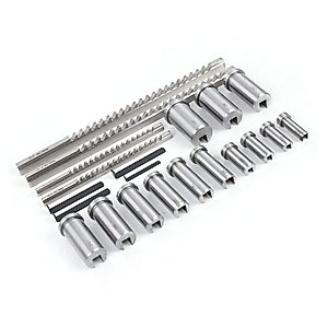 22 Pcs Keyway Broach Kit Keyway Broach Set Collared Bushing Shim Sets Metric Size Set High Speed Steel CNC Metal Metalworking Industrial Tools for Lathe