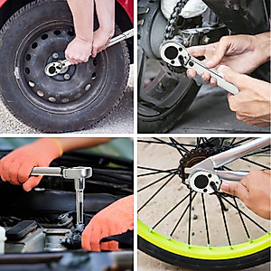 Todeco Torque Wrench Set 1/2 Inch Drive Click, 20-150 Ft.Lb/ 28-210 with 3 Sockets(17/19/21mm) and 5" Extension Bar, Perfect for Bike, Motorcycles, Automobiles