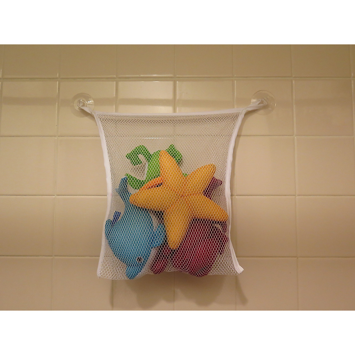 Little Additions Bath Toys for Toddlers 1-3, Baby Bath Toys with Bonus Mesh Bath Toy Storage Bag with Suctions for Easy Drying, Mold Free Bath Toys, Toddler Bath Toys Ocean Collection