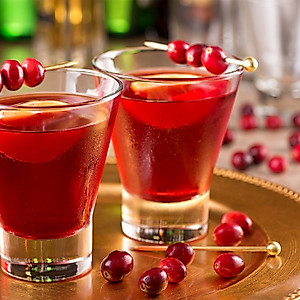 Cocktail Picks Stainless Steel Martini Skewer Reusable Ball Top,Gold (Set of 12)