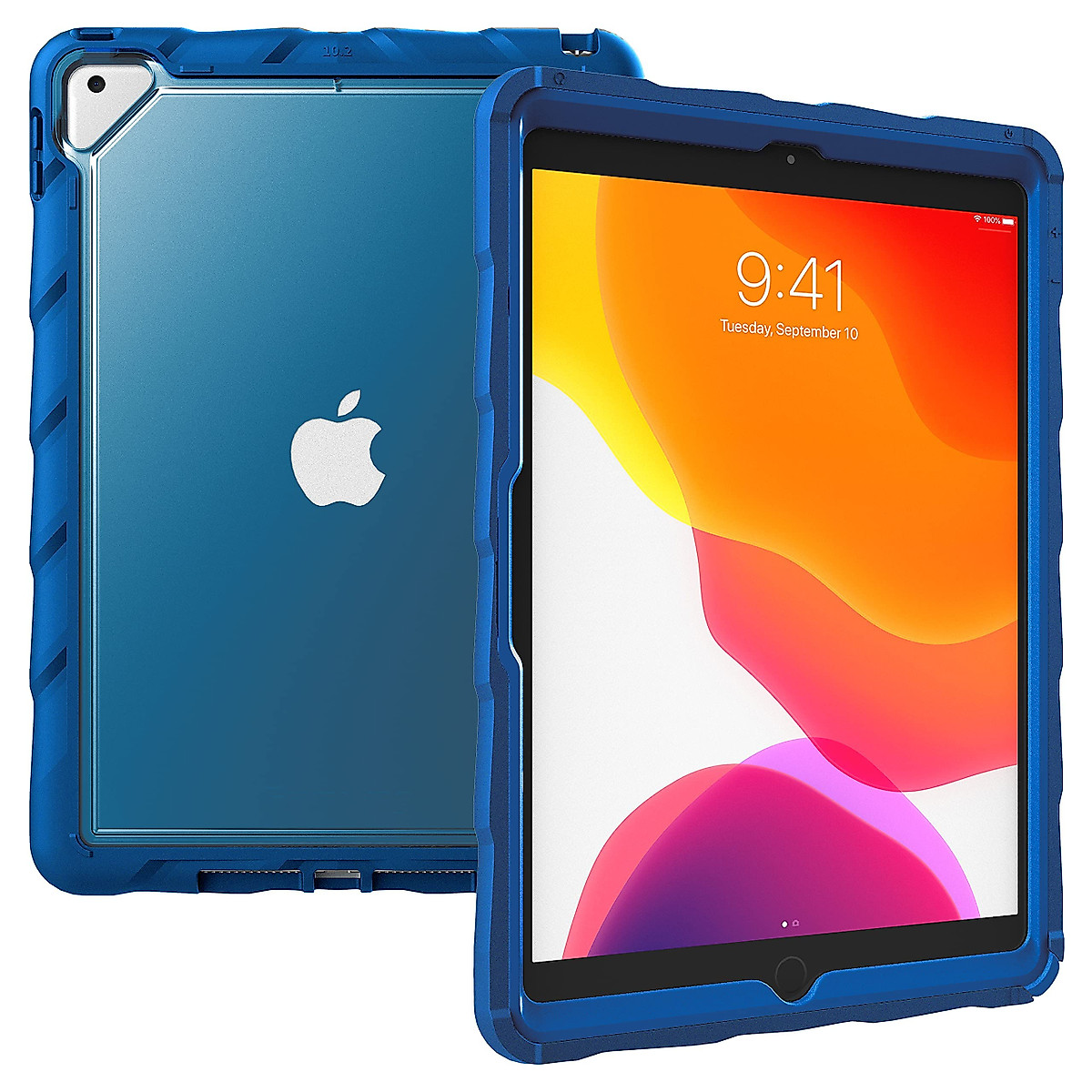 Gumdrop DropTech Clear Case Fits Apple iPad 9th | 8th | 7th Gen (10.2-inch) Designed for K-12 Students Teachers & Classrooms–Drop Tested Rugged Shockproof Bumpers for Reliable Device Protection – Blue