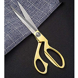 ZJMZZM 8.5 '' Gold Stainless Steel Sharp Tailor Scissors Professional Household Scissors Craft Scissors Fabric Scissors Heavy Duty Cutting Sewing, Crafts, Home Kitchen Office