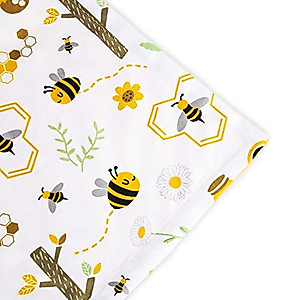 HOMRITAR Baby Blanket for Girls Soft Plush Minky Blanket with Double Layer Dotted Backing for Infant Picnic Traveling with Cute Animals Multicolor Printed 30 x 40 Inch (Yellow Bees)