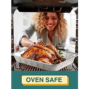 NEEBAKE 40 Pack Disposable Aluminum Pans Combo Set - 20 Large 9x13 Aluminum Foil Pans Half Size & 20 Small 8x8 Tin Foil Baking Pans, Tin Trays Containers for Meal Prep, Food Cooking, Roasting, Heating