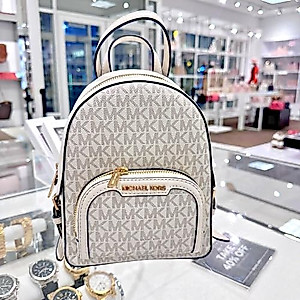 Michael Kors Jaycee XS Mini Convertible Backpack MK Signature Crossbody (Light Cream)