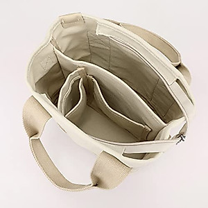 Small Cute Canvas Tote Crossbody Shoulder Bag W/Multiple Pockets Mini Casual Satchel Hobo Handbag Messenger Purse for Women(Green#820)