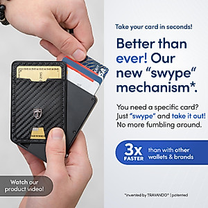 TRAVANDO Swype Slim Wallet for Men Metal RFID Blocking Mens Wallet Card Case