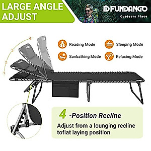 FUNDANGO Lounge Chair, L74.8 x W23.2 x H13.3 inch, Black_74.8" L x 23.2" W