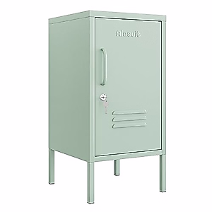Aiasuit 2 Tiers Locker Safe Lockable Coffee Table Metal Locker Bedside Cabinet Children's Bedside Cabinet Green Size: 27.55”H x 13.78”W x 14.96”D