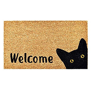 Calloway Mills AZ105001729 Kitty Korner Doormat, 17" x 29", Natural/Black