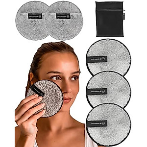 Ogato Reusable Makeup Remover Pads -6pc Reusable Makeup Remover Cloths - Reusable Face Pads, Makeup Eraser for All Skin Types - Washable Microfiber Makeup Remover Face Cloths - With Free Laundry Bag
