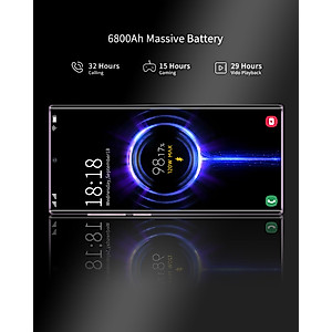 Echoamo 5G Unlocked Cell Phones, 6G+256GB Dual Sim Mobile Phone, C23 Smartphone Unlocked, 6.8 inch Screen Android Phone 48+108MP, 6800mAh,Fingerprint Lock&Face ID (Green)