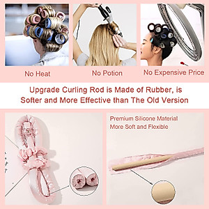 Heatless Curling Rod Headband, Heatless Hair Curler for Long Hair No Heat Hair Curlers to Sleep in Curls Ribbon Soft Hair Rollers for Women Girls