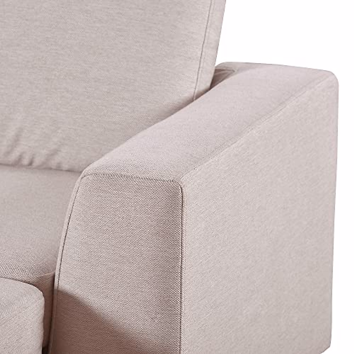 Eafurn Convertible Modular Sectional Double Extra Wide Chaise, 130.7" U Shaped Corner Movable Ottoman,6 Seater Oversized Upholstery Sofa & Couches Living Room Furniture, Beige