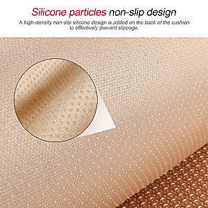 3PCS Set Car Seat Cushion for Front and Back Seat, 3D Soft Linen Breathable Auto Seat Cover, Comfort Non-Slip Rubber Bottom Universal for Most Cars (Black/Gold/3PCS)