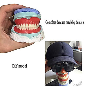 Angzhili 84 Pcs Dental Complete Acrylic Resin Denture False Teeth 3 Sets Synthetic Polymer Resin Denture Teeth 23 Shade A2 Upper + Lower Dental Materials