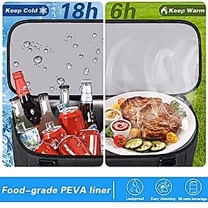 Insulated Cooler Bag with Wheels, 56 Cans Rolling Cooler, Soft Cooler Bag Backpack with Sturdy Zipper for Beach, Camping, Picnic, Patio, Travel, Outdoor, Durable, Reusable and Sustainable, Leakproof