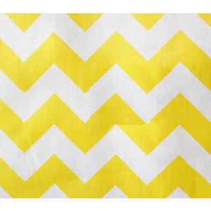 Polycotton Fabric Printed Large Chevron Yellow White / 60" Wide/Sold by The Yard