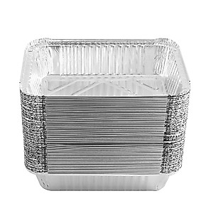 PARTY BARGAINS Aluminum Foil Pans Container - (50 Pack) 9” x 6” x 2” Premium Quality & Durable Steam Table Pan for Cooking, Baking, Roasting, & Broiling, Excellent for Takeouts, Meal Prepping