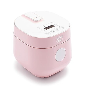GreenLife PFAS-Free, 4-Cup Rice Beans Oats and Grains Cooker, Healthy Ceramic Nonstick, Easy to Use Automatic Presets, Dishwasher Safe Parts, Pink