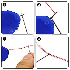 Needle Threaders, TOOVREN Needle Threader Tool, Needle Threaders for Hand Sewing with Clear Box, Simple Needle Threader Great for Needle Work, Sewing Machine, Embroidery, Cross-Stitch, 5 Colors Random