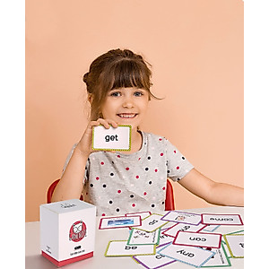 GAMENOTE Sight Words Kids Educational Flash Cards with Pictures & Sentences - 220 Dolch Big Word Games for Toddlers, Aged 3-9 Preschool Learning Activities(Pre K), Kindergarten, 1st, 2nd, 3rd Grade