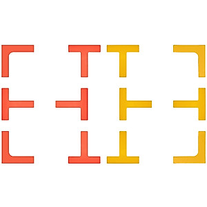 Eco Walker Court Lines Marker Kit Throw Down Markers Create Your Own Mini Pickleball Tennis Court (RED-Yellow)