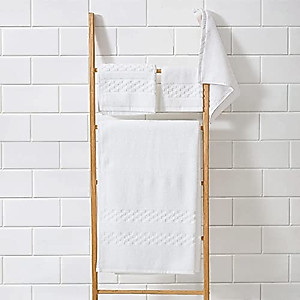 Hotel Collection_6 Piece Hand Towels Set, 6X (28'' x 16''), 100% Turkish Cotton, Absorbent, Decorative & Soft, Luxury Quality, Large Towels for Bathroom, for Hotel, Spa, Home and Commercial Use/White.