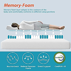 BestMassage 10 in Gel Memory Foam Mattress Mattresses for Cool Sleep & Pressure Relief,Medium Firm Mattresses CertiPUR-US Certified/Bed-in-a-Box,Twin