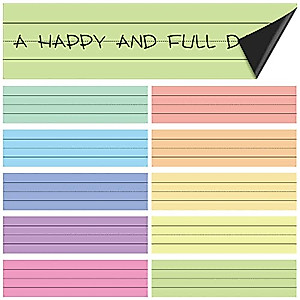 Magnetic Sentence Strips 12 x 3 Inch Magnetic Dry Erase Sentence Strips for Teachers Magnetic Strips Reusable Classroom Learning Tools for Whiteboard Kids Office School Supplies, 10 Color (10 Pcs)