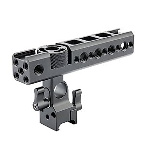 NICEYRIG Quick Release NATO Top Handle with 15mm Rod Clamp, Cold Shoe Mounts for DSLR Camera/Camcorder/Cinema Camera Cage