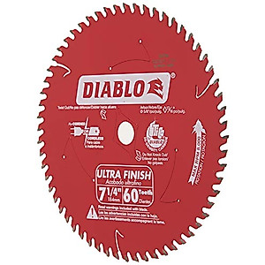 Freud D0760A Diablo 7-1/4" x 60-Tooth Ultra Fine Finishing Circular Saw Blade with 5/8" Arbor and Diamond Knockout Single Blade
