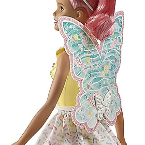 Barbie Dreamtopia Fairy Doll, Approx 12-Inch, with A Colorful Candy Theme, Pink Hair and Wings, for 3 to 7 Year Olds