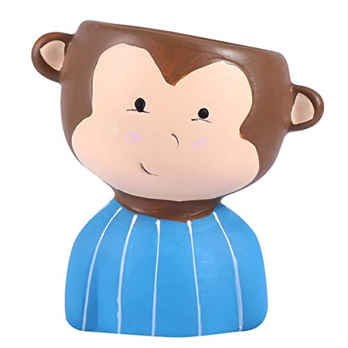 YARDWE Cactus Planter Succulent Pot 1PC Lovely Cartoon Animal Face Planter Pot Ceramic Monkey Pattern Flowerpot Bonsai Flower Container Desk Mini Ornament for Balcony Cartoon Flower Pot