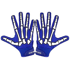 Glorious Traders American Football Gloves, Adult Football Gloves Men & Women's - Ultimate Performance Booster Football Gloves Adult with Super Perfect fit & Sticky Grip. (Blue, Small)
