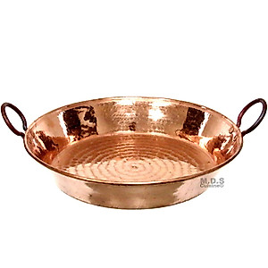 Paella Pan 17" Paellera de Cobre Spain España 100% Pure Hammered Hand-made Artisan Copper Classic Traditional Seafood Marisco Cazo