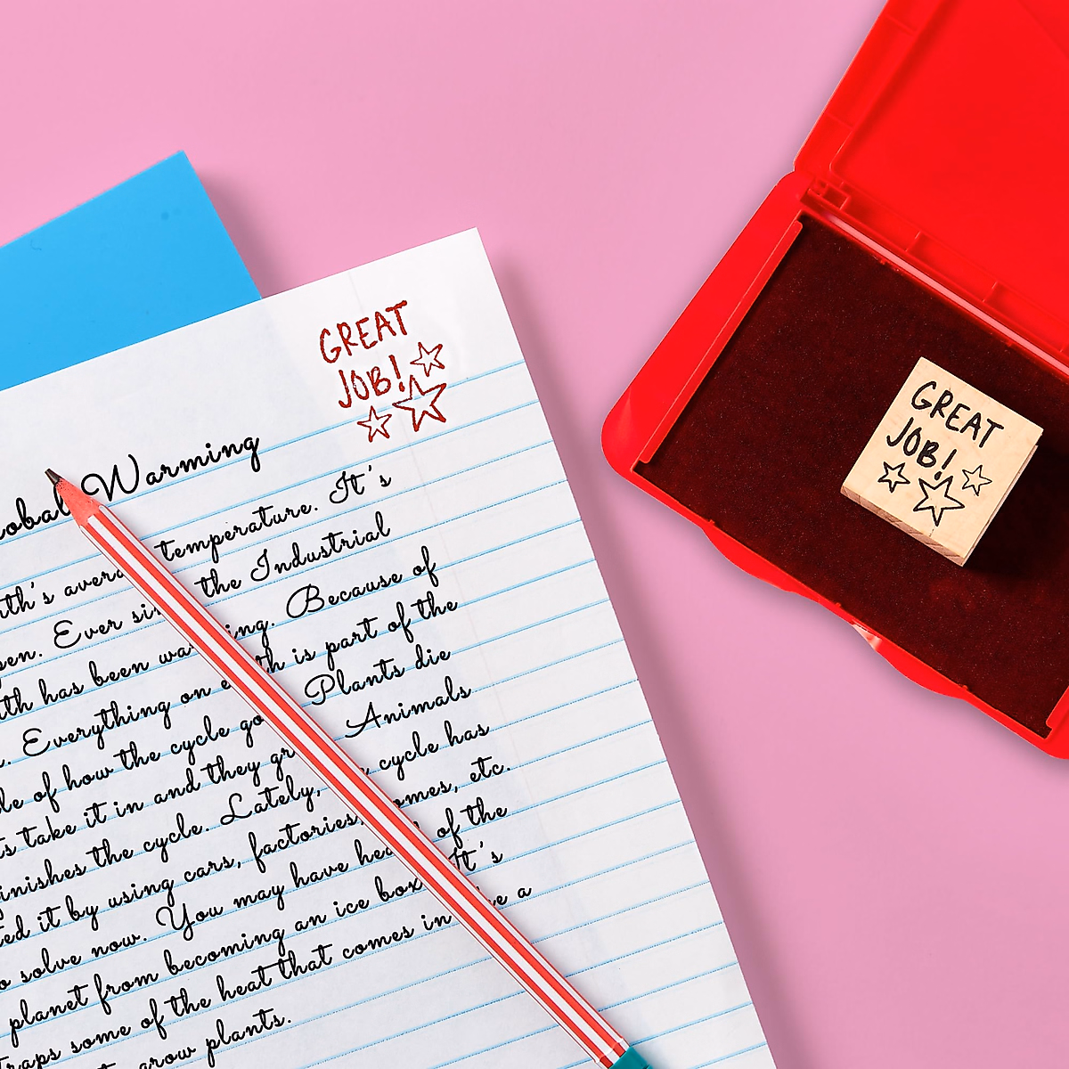 Carter's Felt Red Stamp Pad, 2.75 x 4.25 Inch Ink Pad (21071)