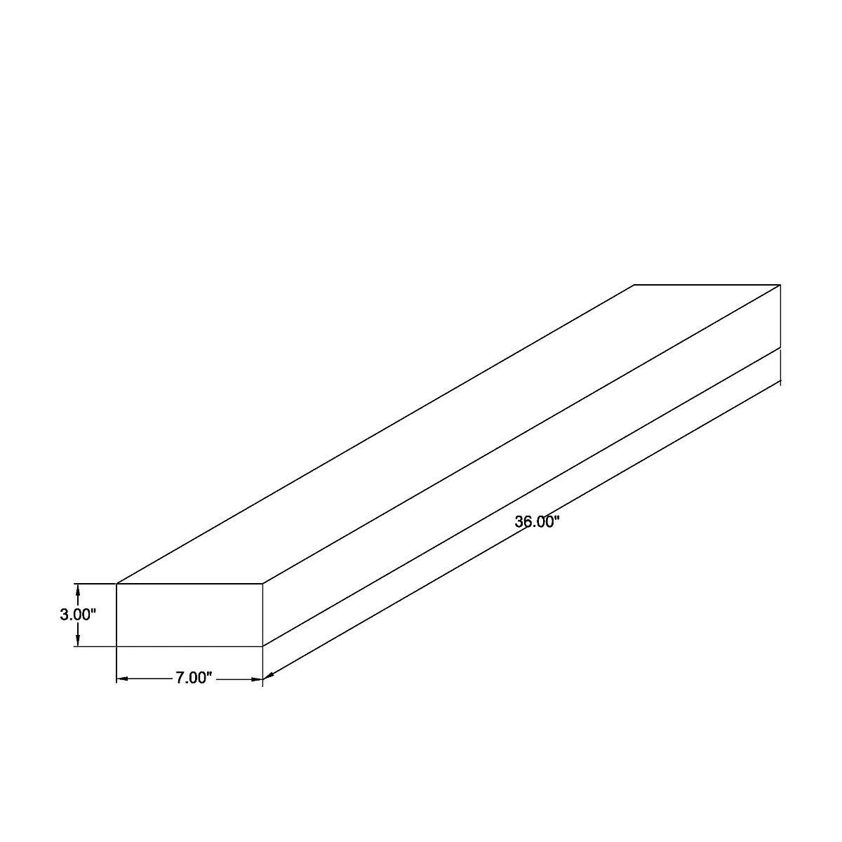 Joel's Antiques, Floating Shelf, Mountable, Rustic, Solid Wood, Pine, Medium Brown, Chunky, (3" x 7" x 36")