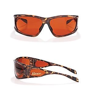 BluBlocker, Demi-Tortoise Viper Sunglasses with Scratch Resistant Lens | Blocks 100% of Blue Light and UVA & UVB Rays | Gender Neutral - Men, Women & Everyone | 2721K | Blue Light Glasses | Sunglasses