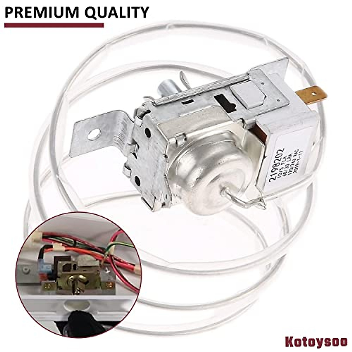 2198202 Refrigerator Cold Control Thermostat by Kotoysoo - Replacing with Whirlpool and Kenmore Refrigerators – Replaces Part Numbers: 2161284, 2198201, PS11739232, AP6006166, WP2198202