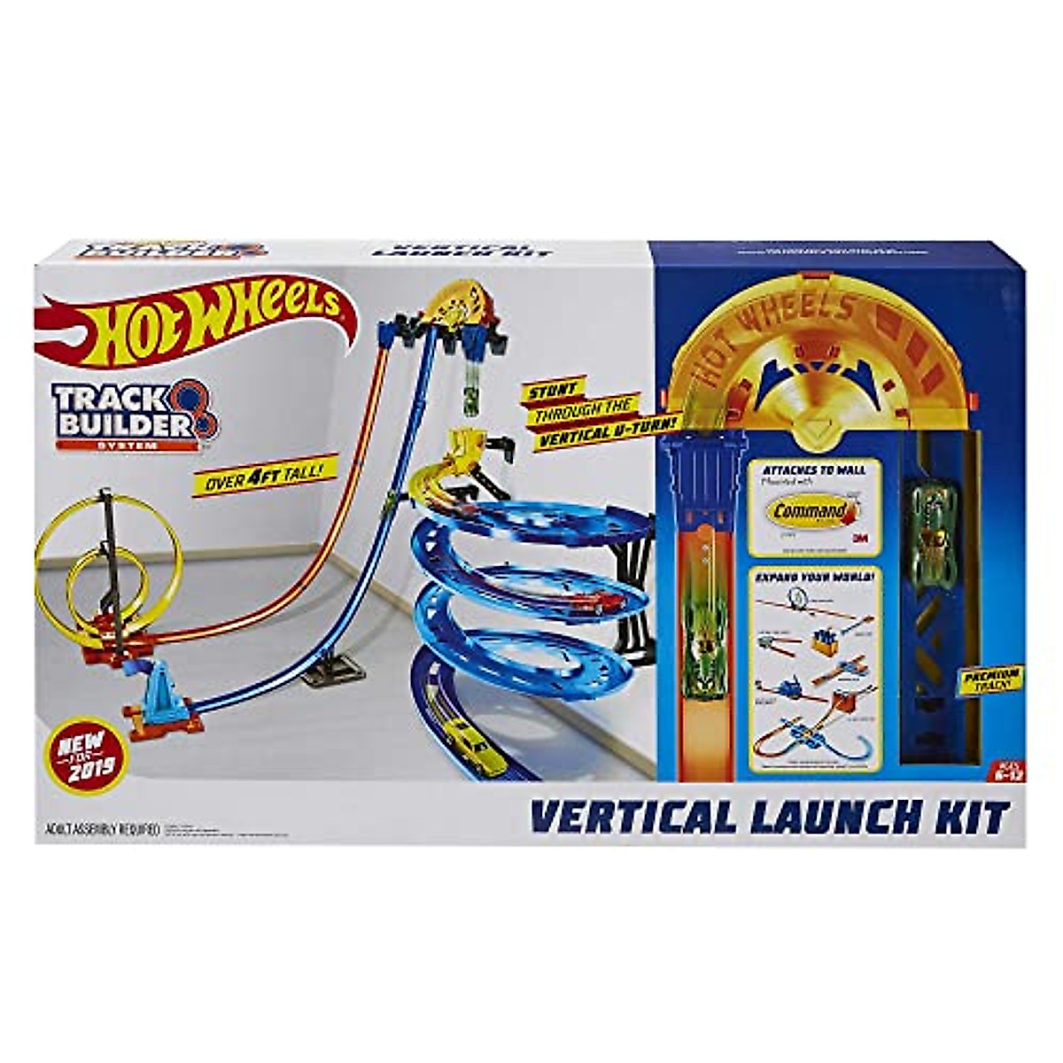 Hot Wheels Track Builder Track Set Vertical Launch Kit, 50-in Tall, 36 Component Parts & 1:64 Scale Toy Car [Amazon Exclusive]