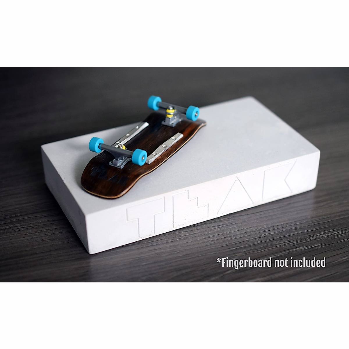 Teak Tuning Monument Series Concrete Fingerboard Obstacle, Big Slab Manual Pad - 5.5" Wide, 3" Long, 1" Tall - Ultra Premium, Super Durable Polymer Modified Concrete - Sterling Gray Colorway