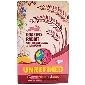 Unrefined Roasted Rabbit with Ancient Grains & Superfoods Dry Dog & Puppy Food, 4 lb.