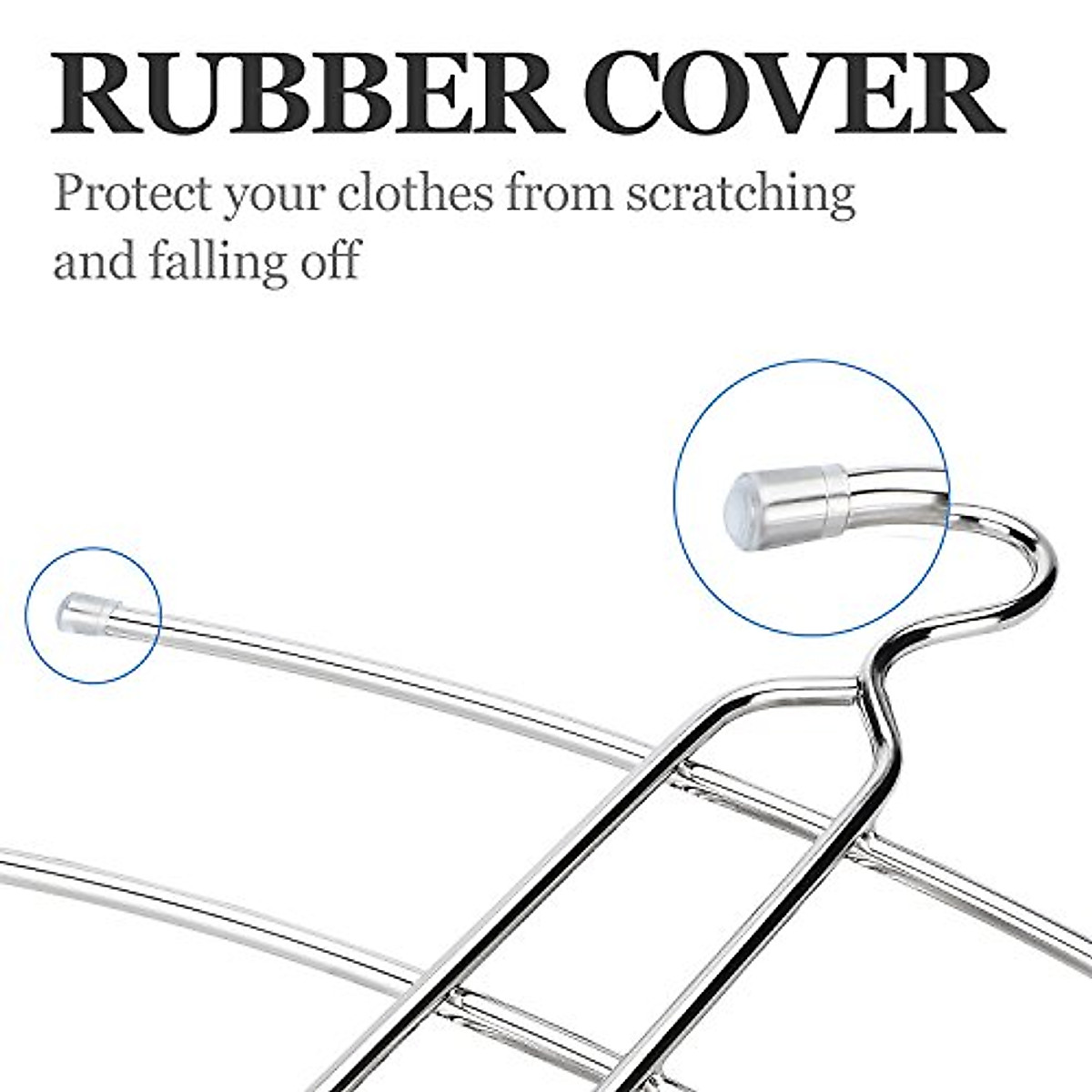 TRUSBER Stainless Steel Clothes Hangers, Premium Metal Coats Hangers with 3 Layers, Tree-Shape, Tree-Type Space Saving for Coats T-Shirts Windbreaker Sweaters – Silver (Pack of 6)