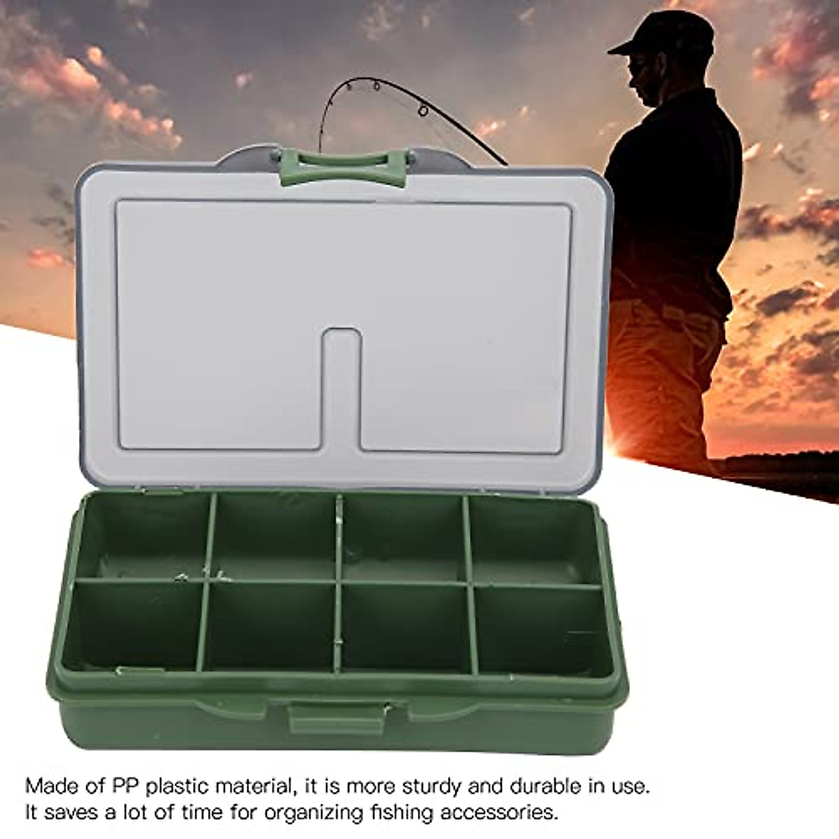 01 Fishing Lure Boxes, PP Plastic Fishing Accessory Box Bait Storage Case Fishing Tackle Accessory Box Mini for Fishing(8 Cells)