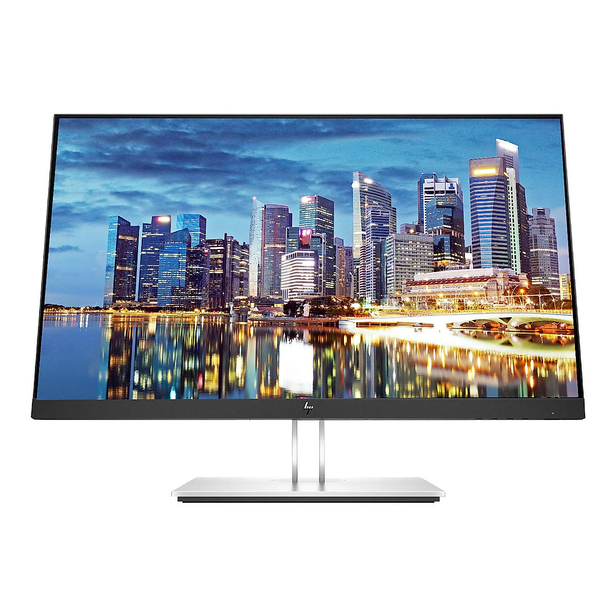 HP EliteDisplay E24q G4 24 Inch IPS LED Backlit Monitor 2-Pack Bundle with Fully Adjustable Desk Mount Monitor Stand